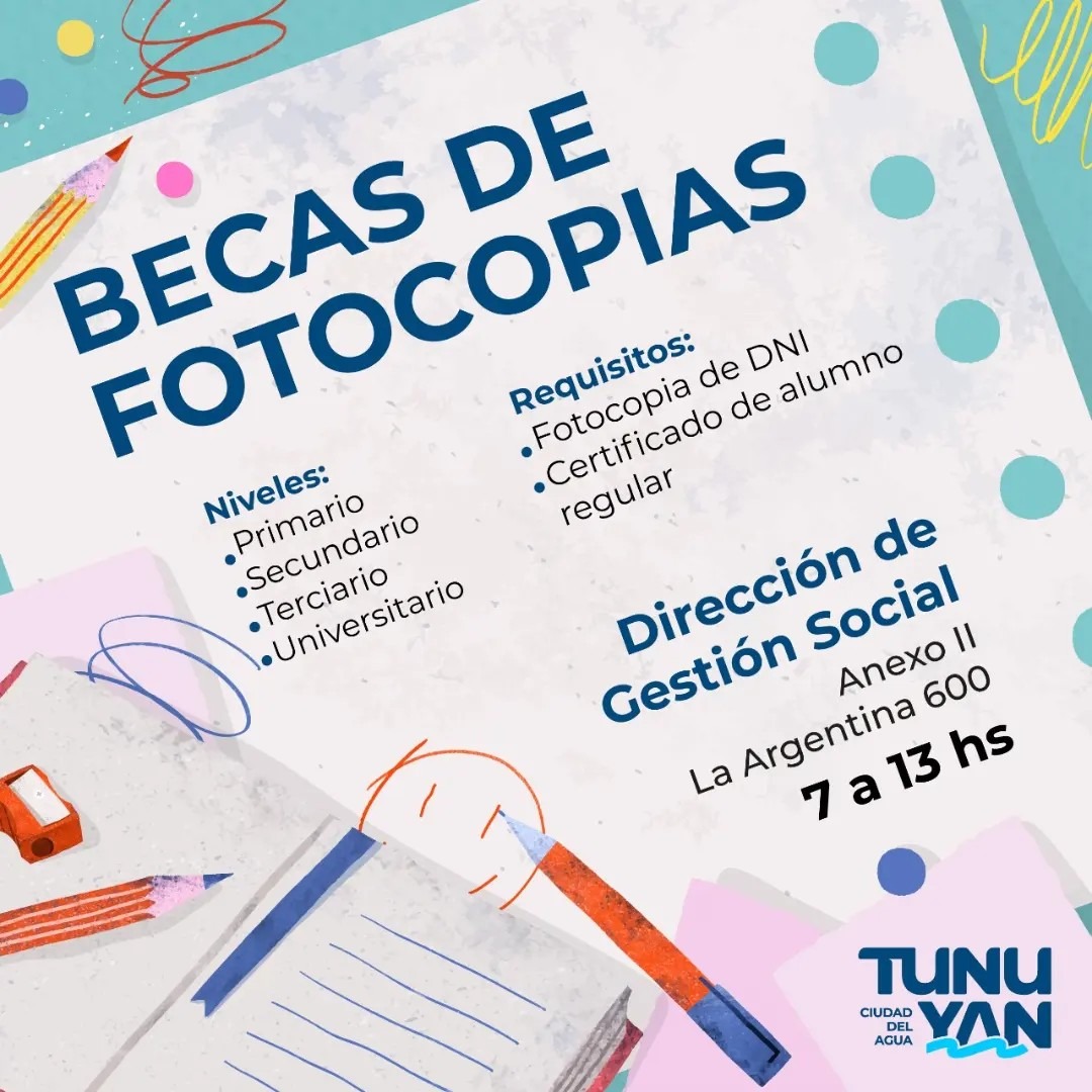 Tunuyán: cómo solicitar la nueva beca de fotocopias para todos los ...